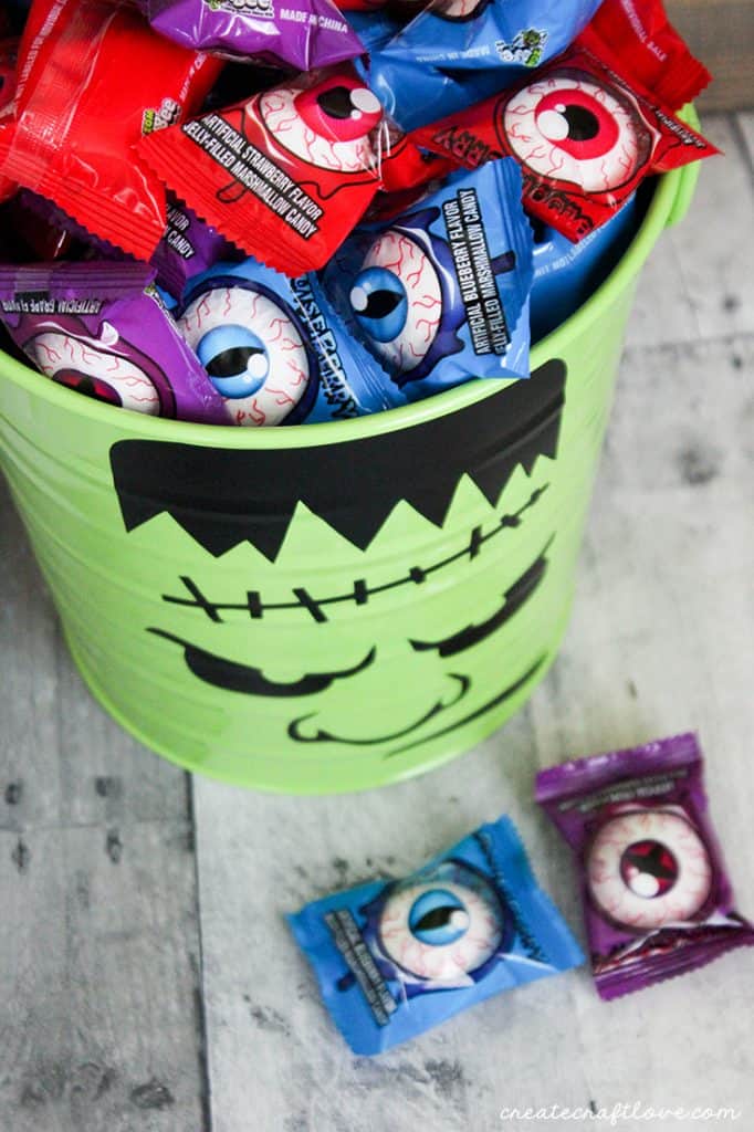 Frankenstein Halloween Candy Bucket - Create Craft Love