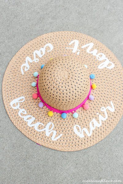 DIY Beach Hat with Iron On Vinyl - Create Craft Love