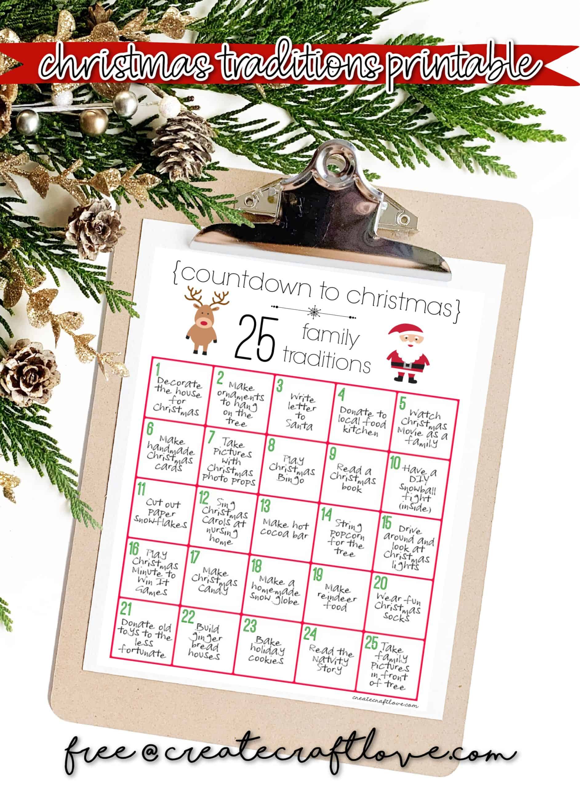 Christmas Traditions Printable | Free Christmas Download