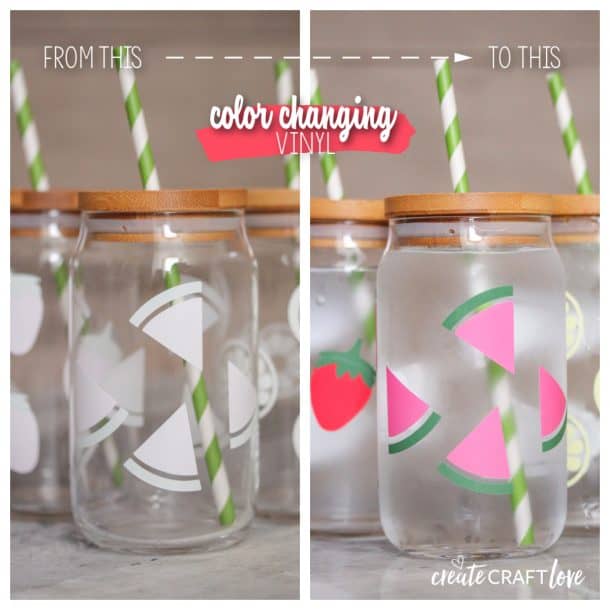 Fruit Drink Glasses with Color Changing Vinyl - Create Craft Love